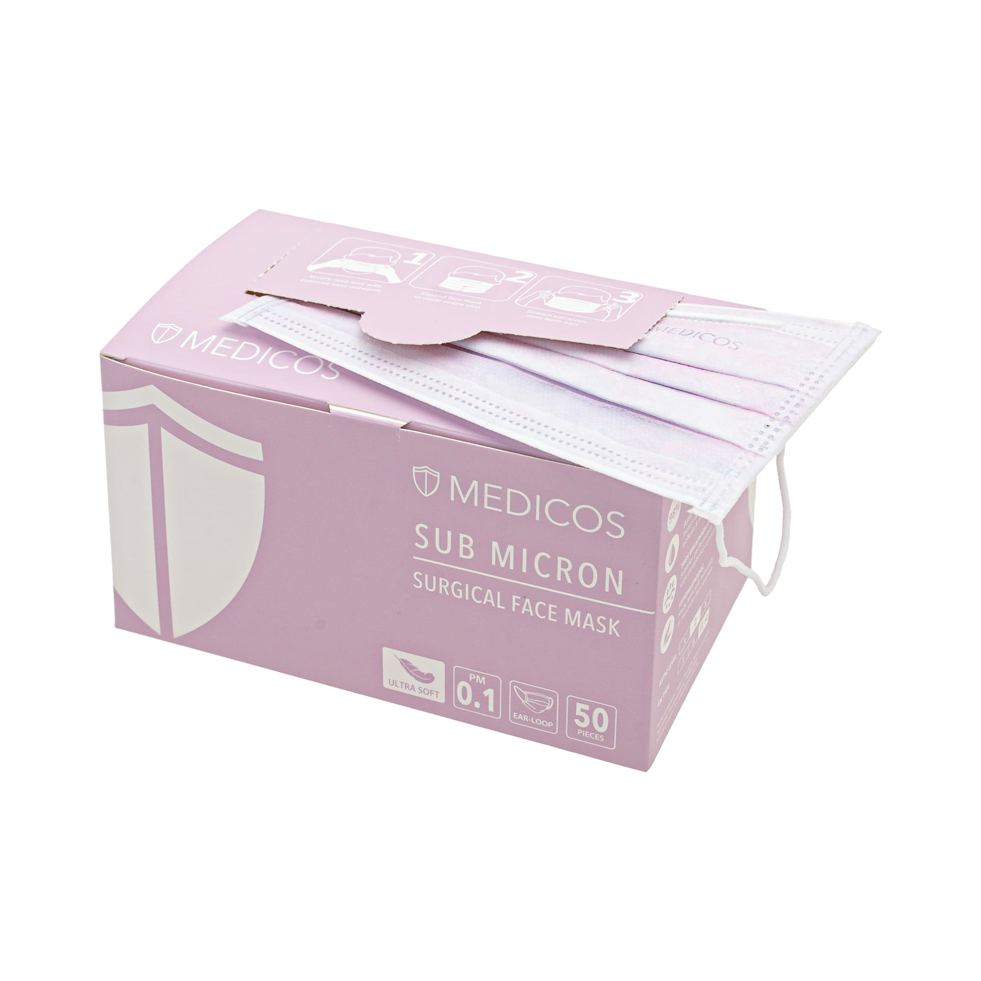 Ultra Soft Sub Micron Surgical Face Mask (Cotton Candy) - MEDICOS