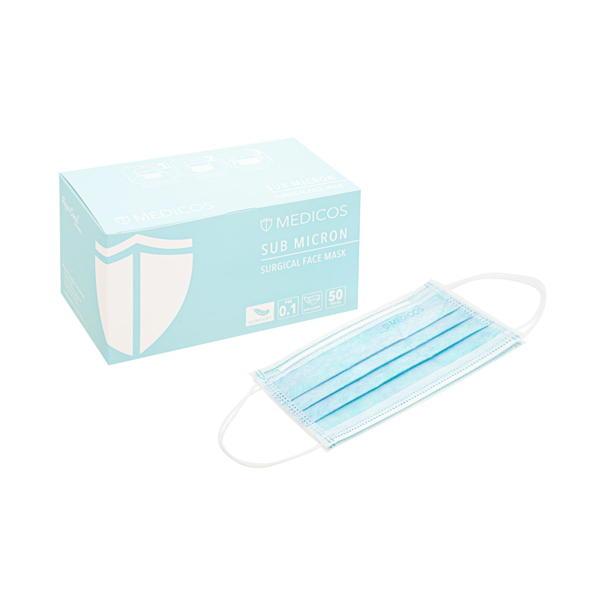 Ultra Soft Sub Micron Surgical Face Mask (Aqua Coral) - MEDICOS
